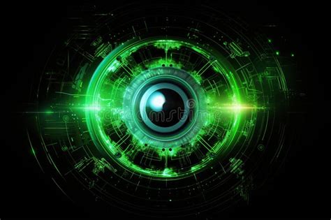 Futuristic Technology Background 3d Rendering With Dof Effect Generative Ai Stock Illustration