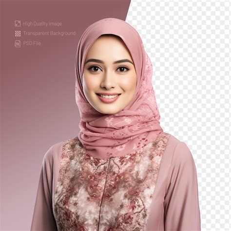 Premium Psd Psd Smiling Beautiful Female Muslim Model