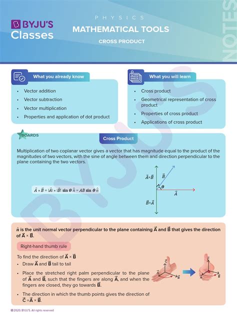 Cross Product Pdf Euclidean Vector Area