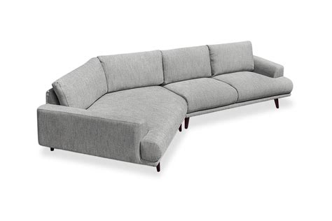 Bianca Angular Chaise Sofa Light Grey Angled End Sofa Facing Right Bianca Angular Chaise Sofa Light Grey Angled End Sofa Facing Right