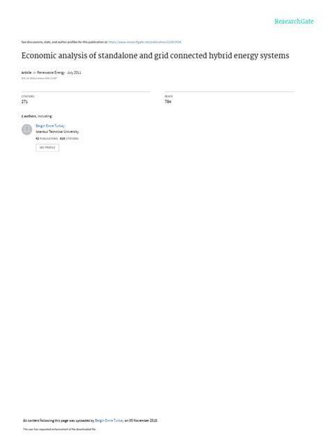 Economic Analysis Of Standalone And Grid Connected Pdf Photovoltaics Wind Power