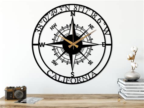 Customized Metal Compass Wall Clock Brosshome Metal Wall Art