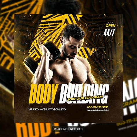 체육관 및 피트니스 소셜 미디어 배너 템플릿 프리미엄 Psd 파일