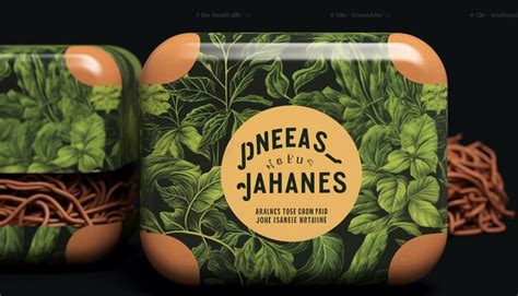 Ground Vegan Meat Packaging Label Design Using Herbs And Leaves