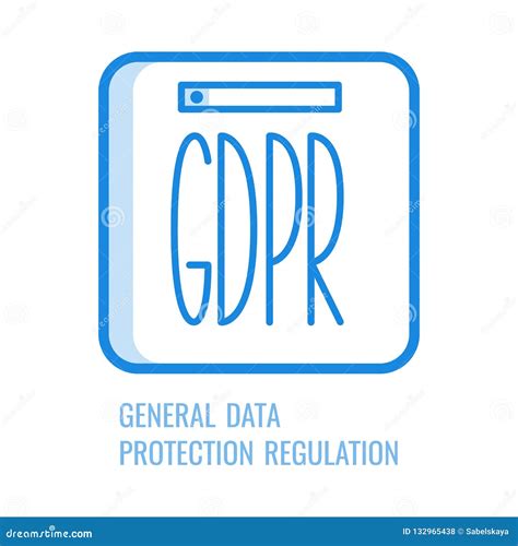 Gdpr Line Icon General Data Protection Regulation Symbol Stock Vector Illustration Of