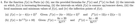 Solved For The Function F X In Parts A B Use The Chegg Com