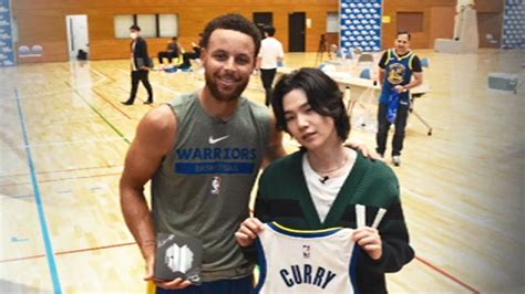 Bts 슈가 만난 커리…온 가족이 팬