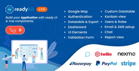 Readykit Admin User Dashboard Templates With Functionality For Laravel Vue App
