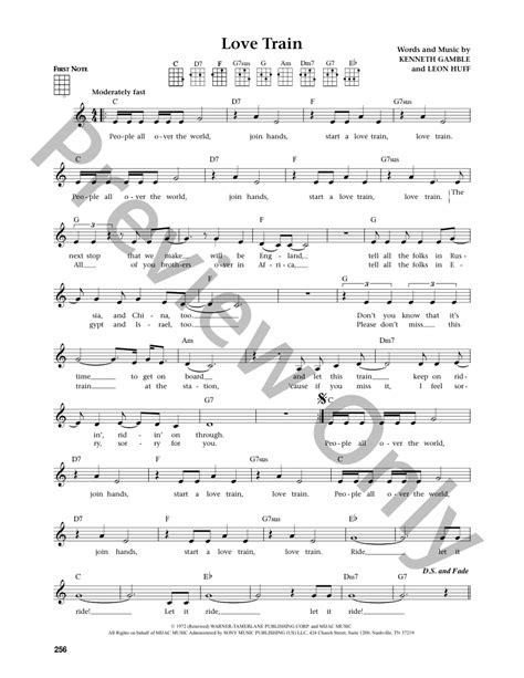 Love Train Guitar Fretted Sheet Music J W Pepper