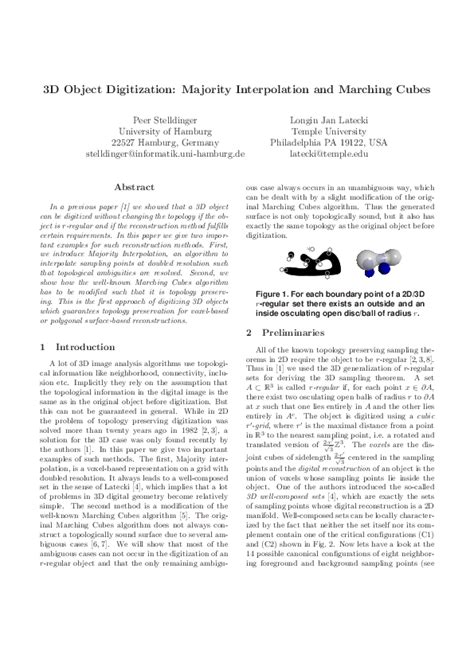 Pdf 3d Object Digitization Majority Interpolation And Marching Cube