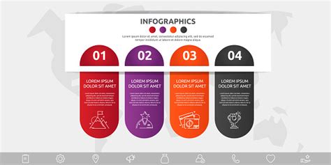 벡터 인포그래픽 플랫 템플릿입니다 네 개의 다이어그램 그래프 순서도 타임 라인 마케팅 프리젠 테이션에 대한 아이콘 모양 4개의 레이블이 있는 비즈니스 컨셉 인포그래픽에 대한