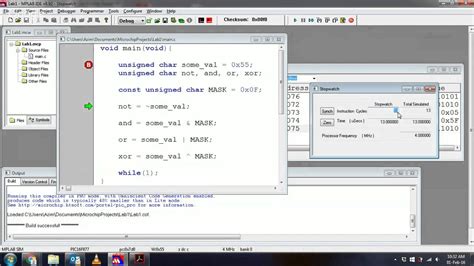 Using The Stopwatch In Mplab V 892 Youtube