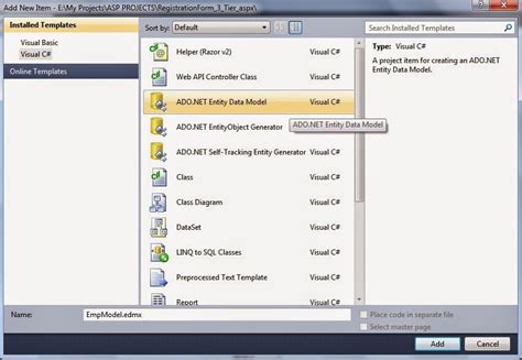 Registration Form In Aspnet Using Entity Framework Data Model