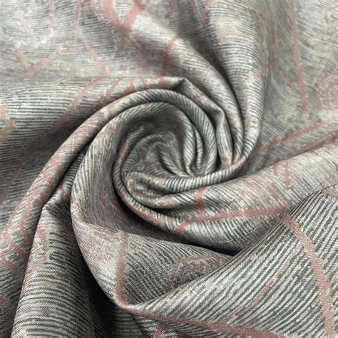 Buy Classic Light Brown Geometrical Print Tussar Silk Fabric Online At