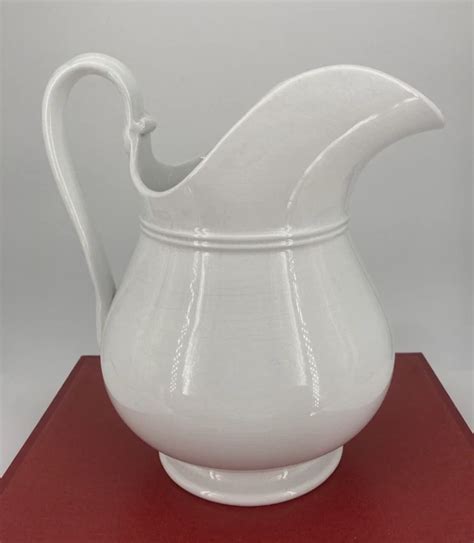 Pot Pichet Broc Faïence Blanche Ancienne Xixème Siècle Signé Eur 4000
