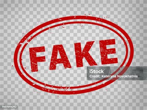 투명한 배경에 가짜 우표 디자인 그런 지 고무 타원 스탬프와 단어 가짜 빨간색으로 평면 디자인 벡터 일러스트 레이 션 Eps10 0명에 대한 스톡 벡터 아트 및 기타 이미지