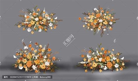 橙色婚礼花艺设计