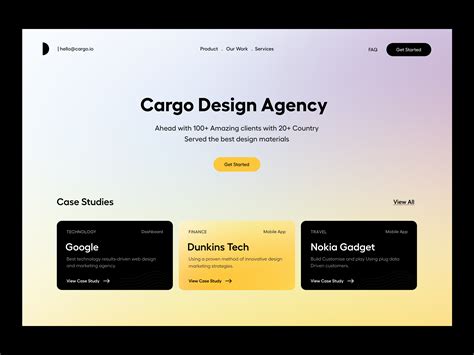Design Agency Landing Page Design Ui Design Behance