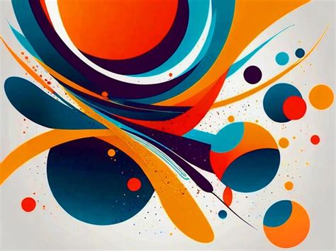 Modern Style Abstraction With Composition Made Of Various Rounded Shapes In Color Vector