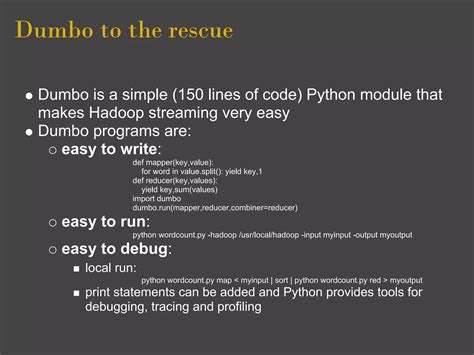 Dumbo Hadoop Streaming Made Elegant And Easy Klaas Bosteels Pdf