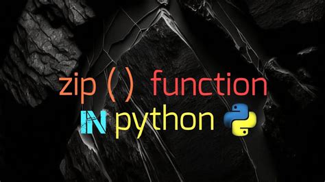 Zip Function In Python Youtube