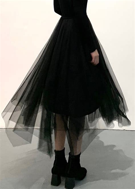 Plus Size Fine Black Tulle Beach Skirts Spring