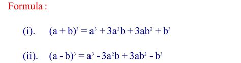 Cube And Cube Roots Formula For 8th Class Formula In Maths