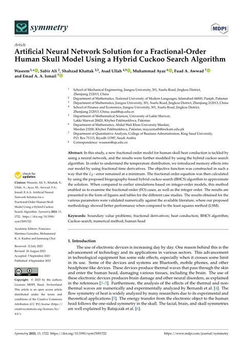 Pdf Artificial Neural Network Solution For A Fractional Order Human Skull Model Using A Hybrid