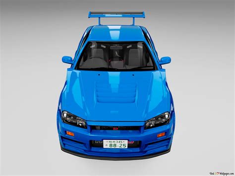 Azul Nissan Skyline Gt R R34 Nismo 4k Descarga De Fondo De Pantalla