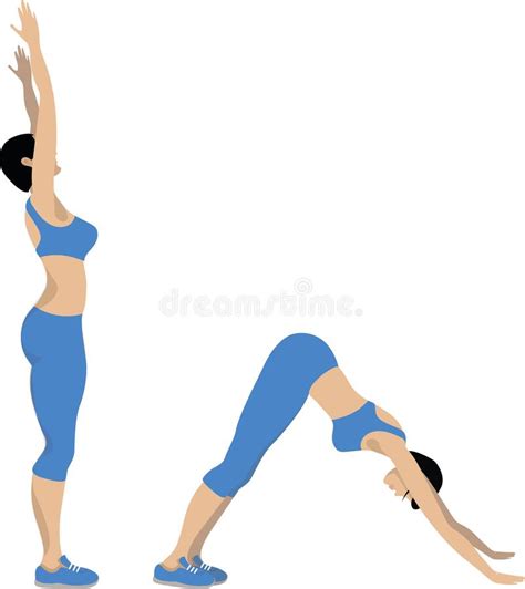 The Girl Does Sports Exercises The Girl Stands With Her Hands Up The