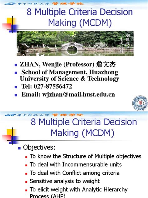 Multiple Criteria Decision Making Decision Making Analysis