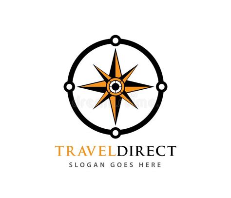 Compass Wind Rose Travel Adventure Direction Navigation Logo Design Stock Illustration
