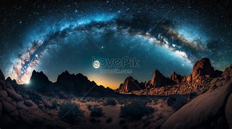 밤하늘 배경에 별이 있는 은하계 Ai 생성 사진 무료 다운로드 Lovepik