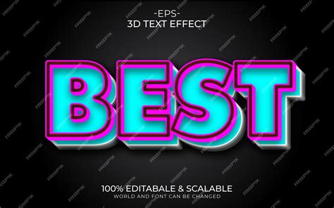 Premium Vector Vector Best 3d Text Effect Blue Style Editable Text Font Typography Template Vector