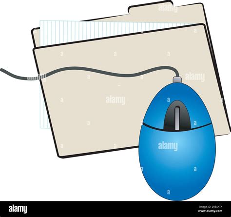 File Folder With Computer Mouse On Top Stock Vector Image And Art Alamy