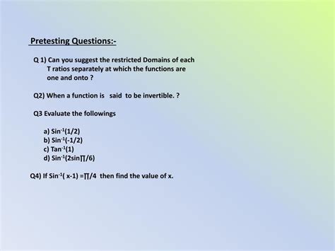 PPT Inverse Trigonometric Functions PowerPoint Presentation Free Download ID 2255095