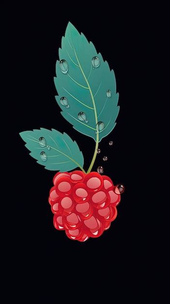 Premium Photo A Raspberry With A Green Stem And Leaves Premium Photo A Raspberry With A Green Stem And Leaves