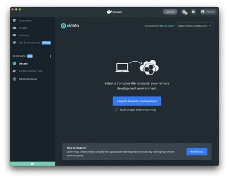 Launching The Okteto Docker Desktop Extension Okteto