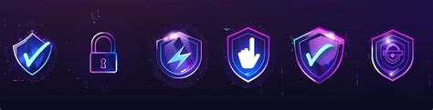 Premium Photo Digital Security Icons With Vibrant Shields For Cybersecurity Themes