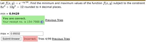 Solved Let F X Y Exy Find The Minimum And Maximum Chegg Com