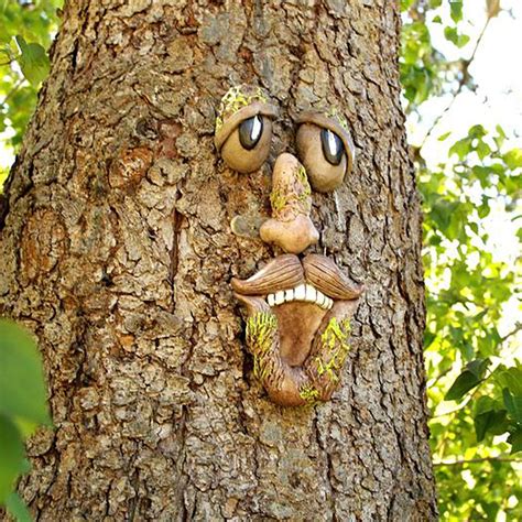 Tree Face Decoration Old Man Face Tree Garden Peek Vicedeal