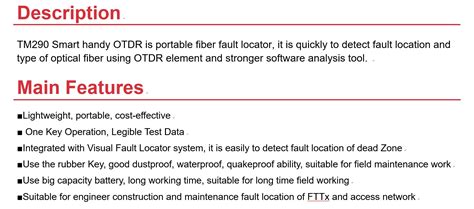 Tl290 Optical Fiber Tester Breakpoint Detector Fault Optical Cable