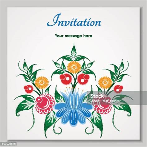 인사말 카드 양식에 일치 시키는 꽃 결혼식 생일 및 다른 휴일과 여름 배경 초청장으로 사용할 수 있습니다 슬라브 민족 스타일입니다 꽃 템플릿입니다 고대의에 대한 스톡 벡터