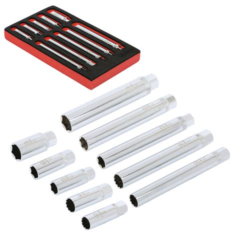 Piece Extra Deep And Standard Length Spark Plug Socket Set Seaool
