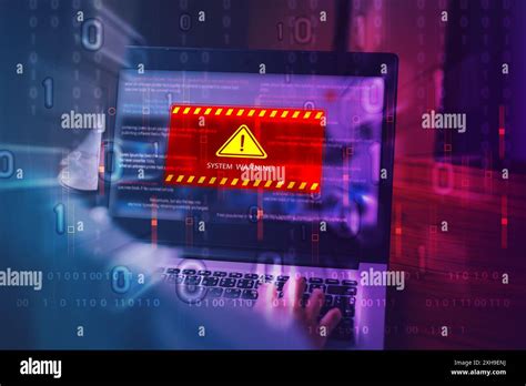 System Hacked Warning Alert Cyberattack Computer Network Cybersecurity Notification Error