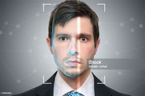 생체 인식 스캐너가 젊은 남자의 얼굴을 스캐닝 하 고 있습니다 탐지 및 인식 개념 사람 얼굴에 대한 스톡 사진 및 기타 이미지 사람 얼굴 인공적인 3차원 형태