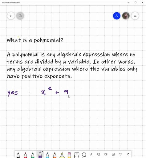 SOLVED Determine Whether Each Expression Is A Polynomial Explain Your Reasoning If It Is