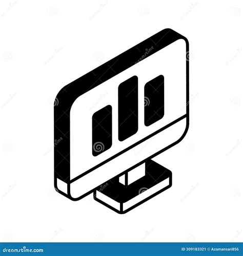 Bar Chart Inside Monitor Showing Concept Icon Of Online Analytics Or