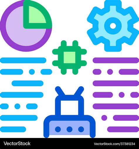 Robot Machine Learning Color Icon Royalty Free Vector Image
