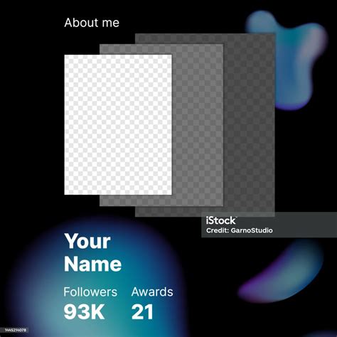 다채로운 흐림 반점이 있는 소셜 미디어용 현대 배너 사진을 배경 아래에 놓습니다 개인 브랜드에 대한 추상 템플릿입니다 개성 개념에 대한 스톡 벡터 아트 및 기타 이미지